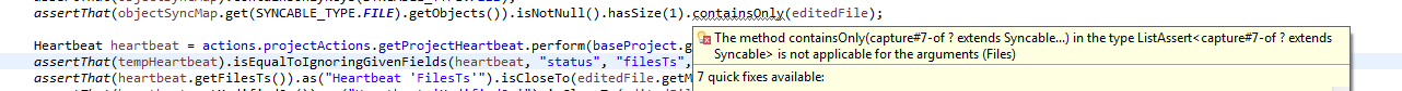 Warning:(34, 17) java: unchecked method invocation: method assertThat in class org.assertj.core ...
