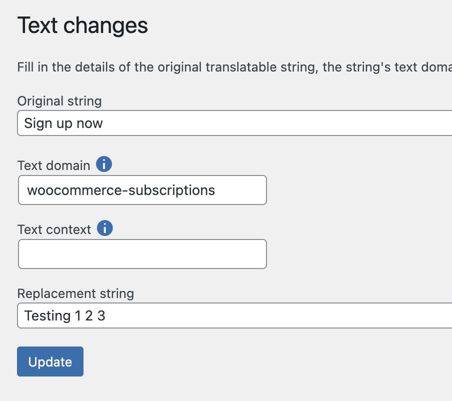Not clear how to translate strings from subscriptions-core engine / code base; e.g. `Sign up now ...