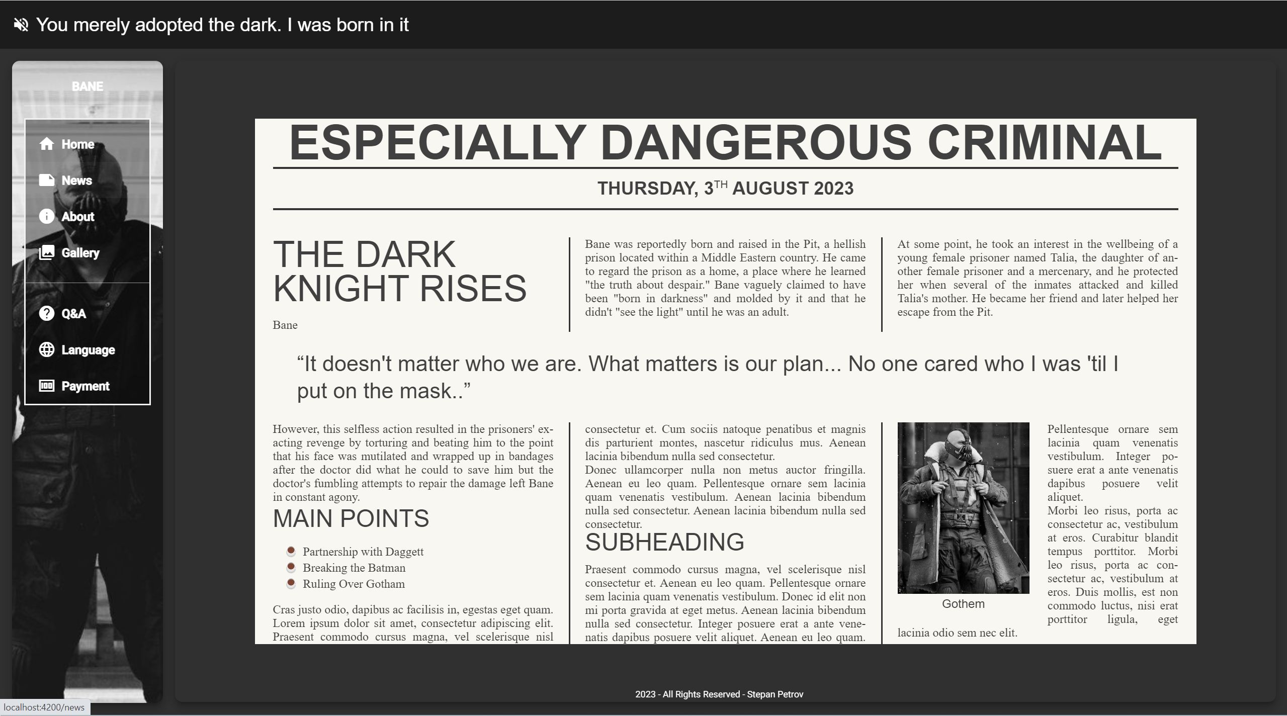 GitHub - AmbidexterT/BANE: Angular 14