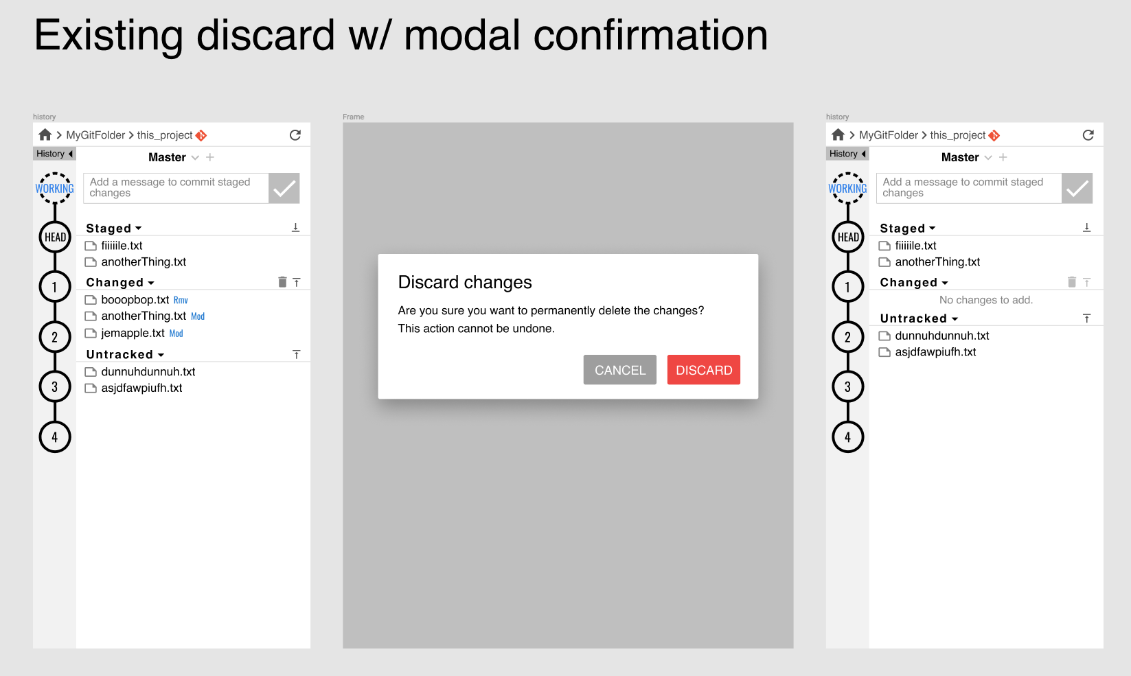 Deleting changes should have more friction · Issue #226 · jupyterlab/jupyterlab-git · GitHub