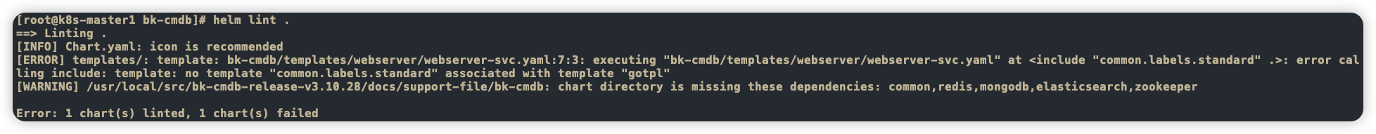 Helm Lint Error · Issue 7225 · Tencentbluekingbk Cmdb · Github