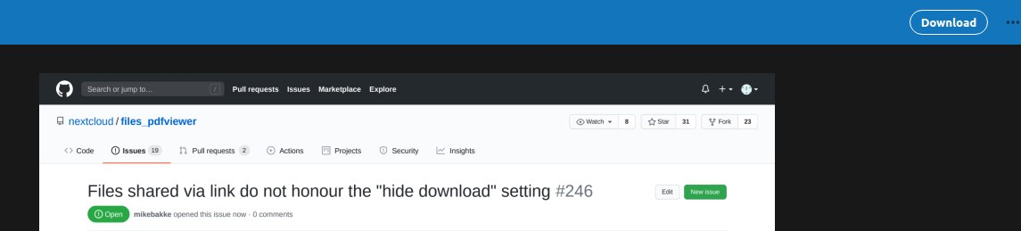 Files shared via link do not honour the "hide download" setting · Issue #246 · nextcloud/files ...