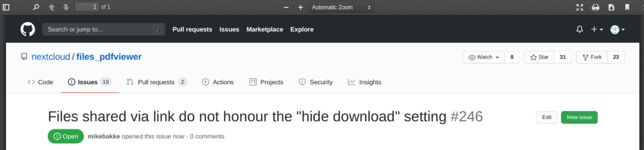 Files shared via link do not honour the "hide download" setting · Issue #246 · nextcloud/files ...