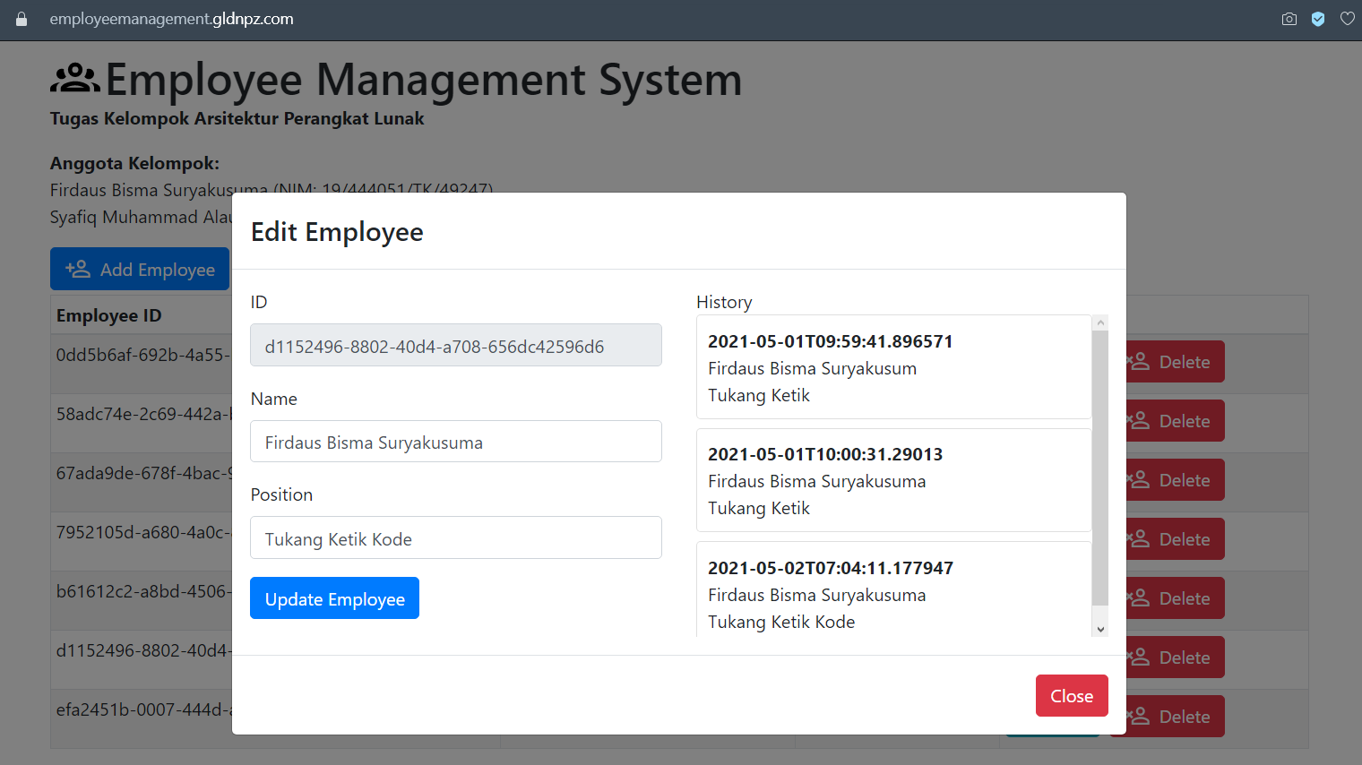 GitHub - gldnpz17/EmployeeManagement: An assignment for DTETI UGM's software architecture course ...