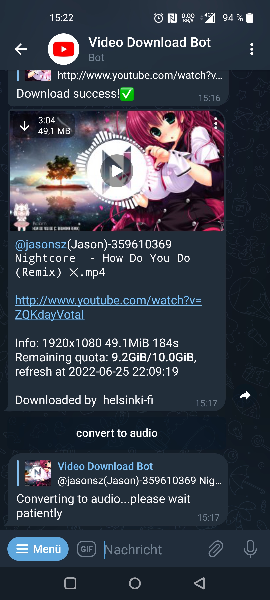 Covert to Audio Button does Not work. · Issue #126 · tgbot-collection/ytdlbot · GitHub