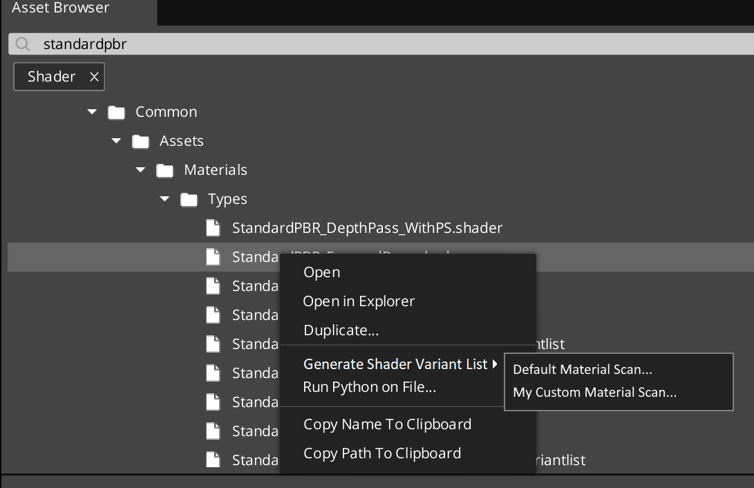 [SMC] Custom Shader Variant List Generation · Issue #11383 · o3de/o3de · GitHub