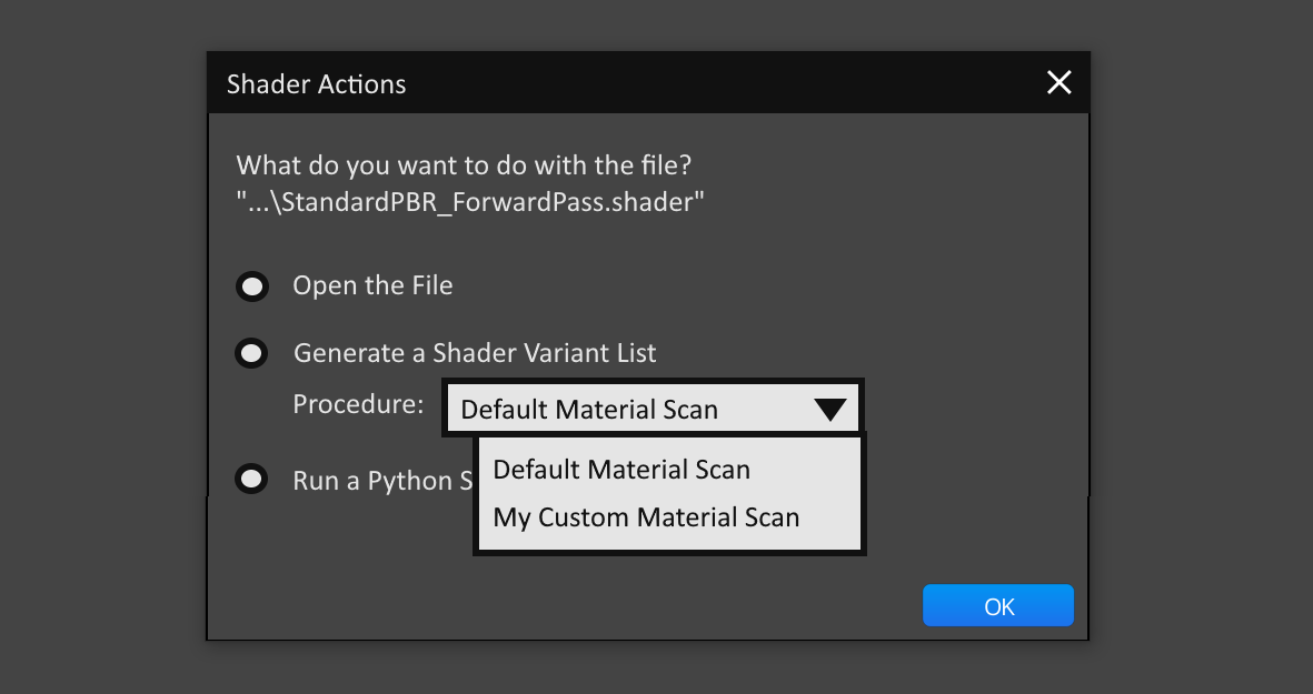 [SMC] Custom Shader Variant List Generation · Issue #11383 · o3de/o3de · GitHub