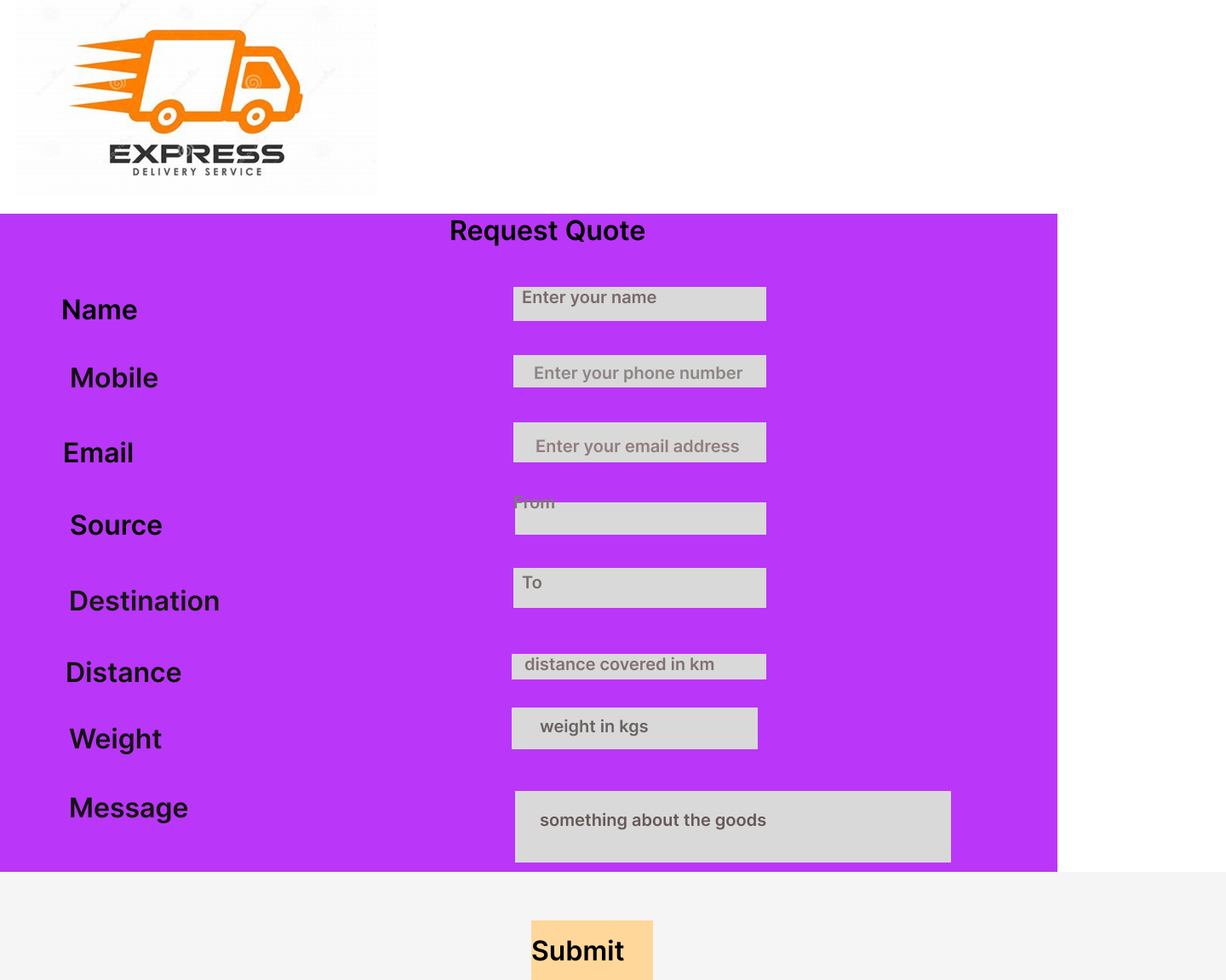 order placement | UI Design | Request a Quote · Issue #41 · naomyk/courier_management_system ...