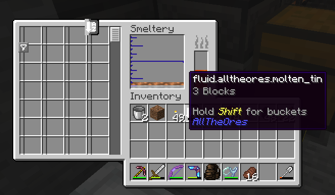 [1.5.9b] Smelting tin blocks in Tinkers' Construct smeltery makes a tin ...