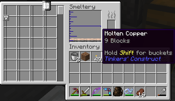 [1.5.9b] Smelting tin blocks in Tinkers' Construct smeltery makes a tin ...