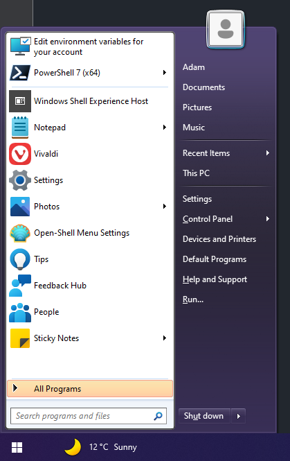 Win 7 Style Menu Shows Windows Shell Experience Host Even When Repeatedly Removed · Issue 7260