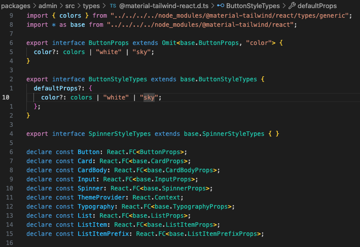 Customize Button component to add a color · Issue #191 · creativetimofficial/material-tailwind ...