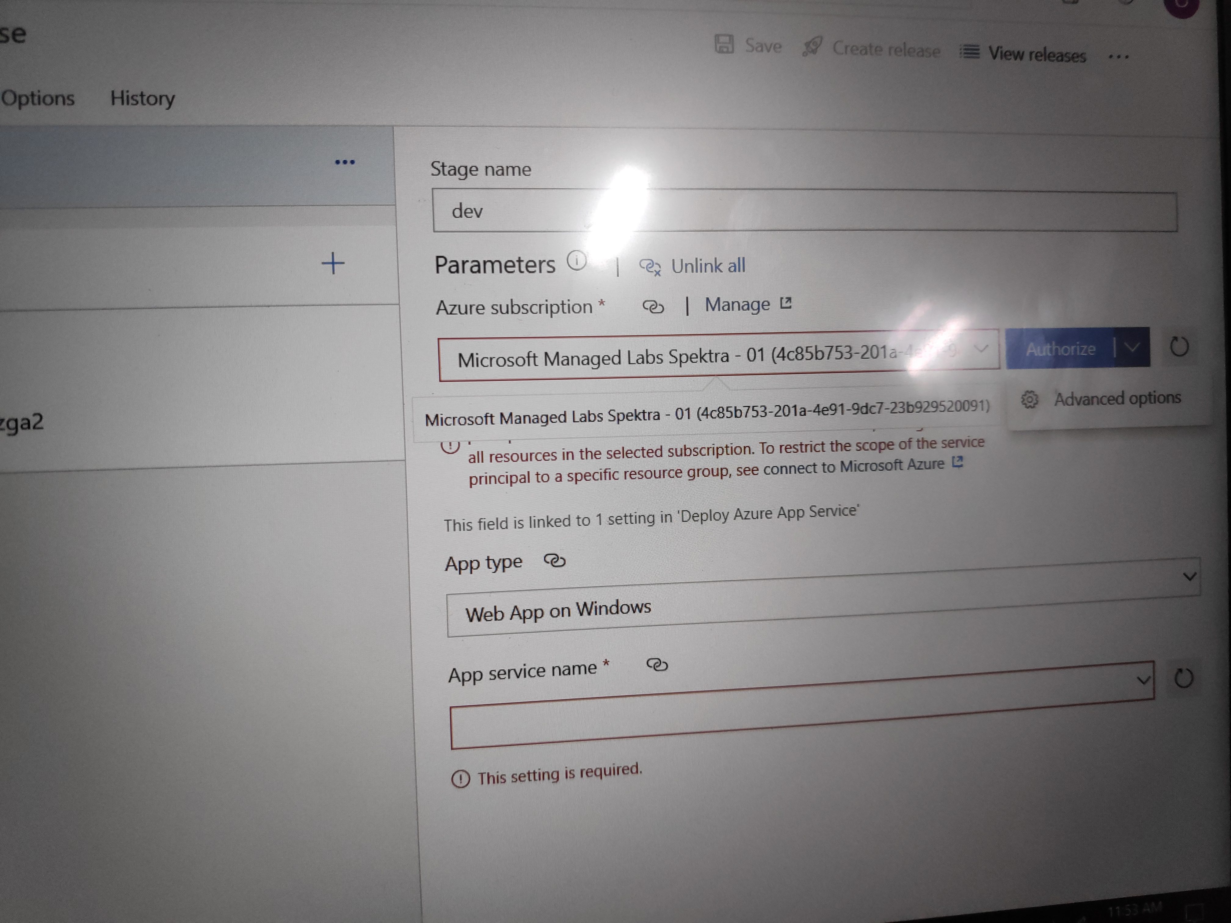 Alternative Option To Add An Azure Resource Manager Service Connection