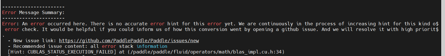 cuda9.0 python=3.7.3 安装paddlepaddle-gpu==1.7.0 检查是否安装成功时输入paddle.fluid ...