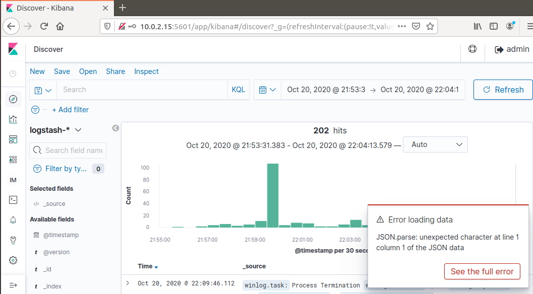Winlogbeat error connecting to Kibana · Issue #11 · dsnslab/NetworkSecurity · GitHub