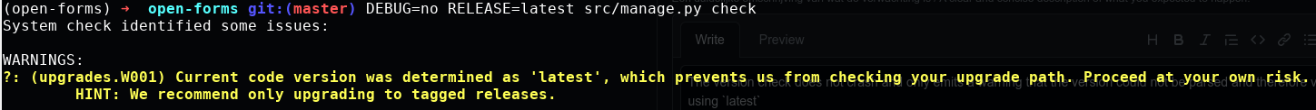 Version upgrade path check crashes on non-numeric tags · Issue #2132 · open-formulieren/open ...