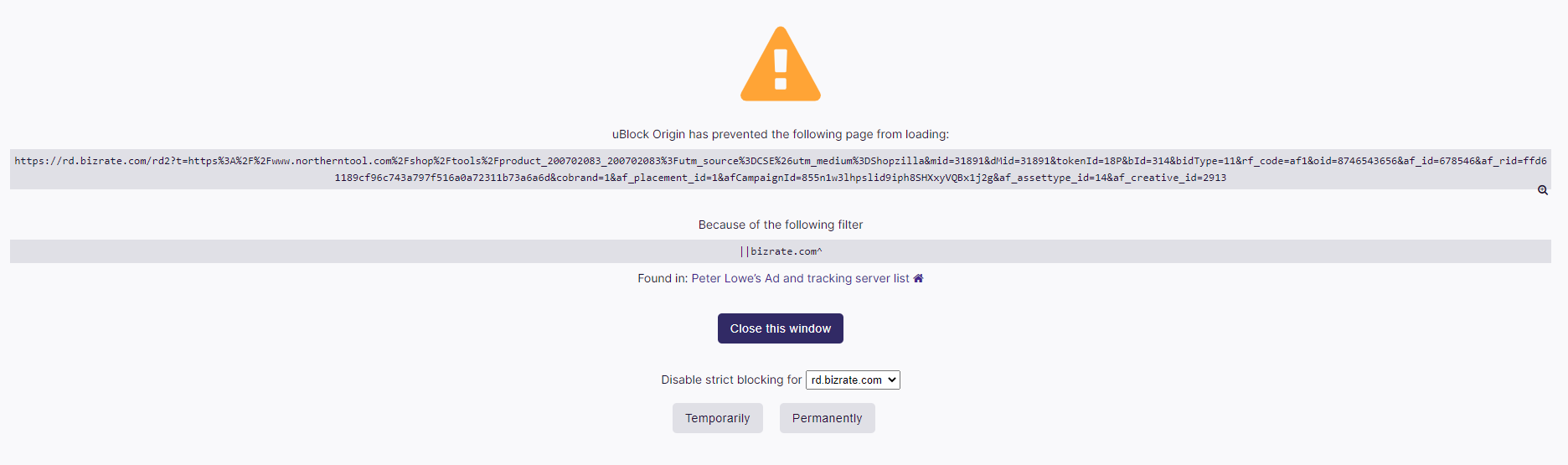 Improve parsing URL from strict blocked domains · Issue #1091 · uBlockOrigin/uBlock-issues · GitHub