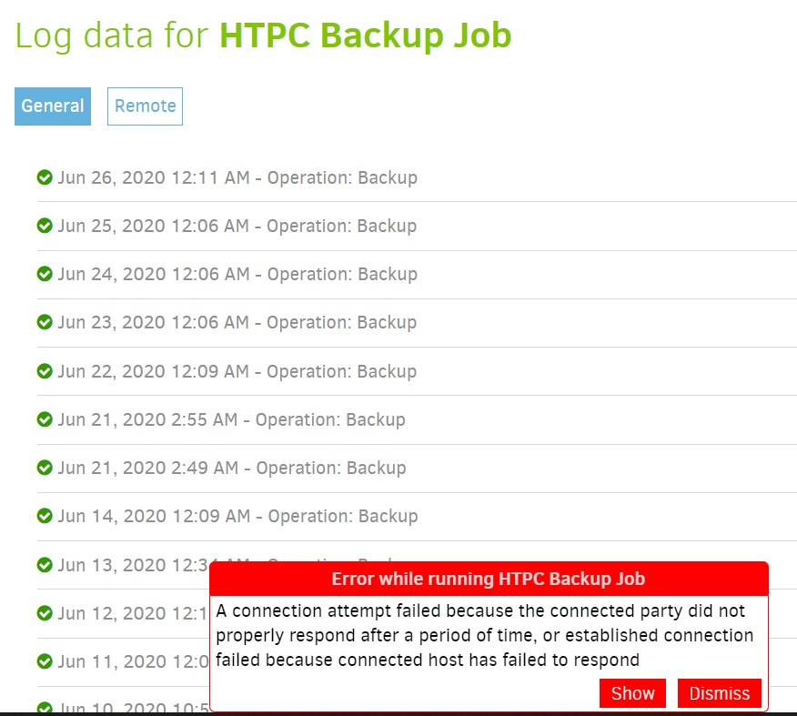 "Show" log button takes you to page with no logs · Issue #4239 · duplicati/duplicati · GitHub