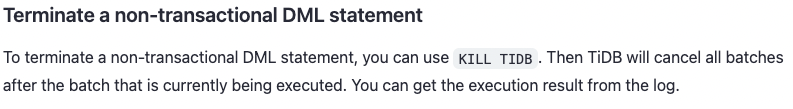 Non Transactional Dml Page Issues · Issue 11217 · Pingcap Docs · Github