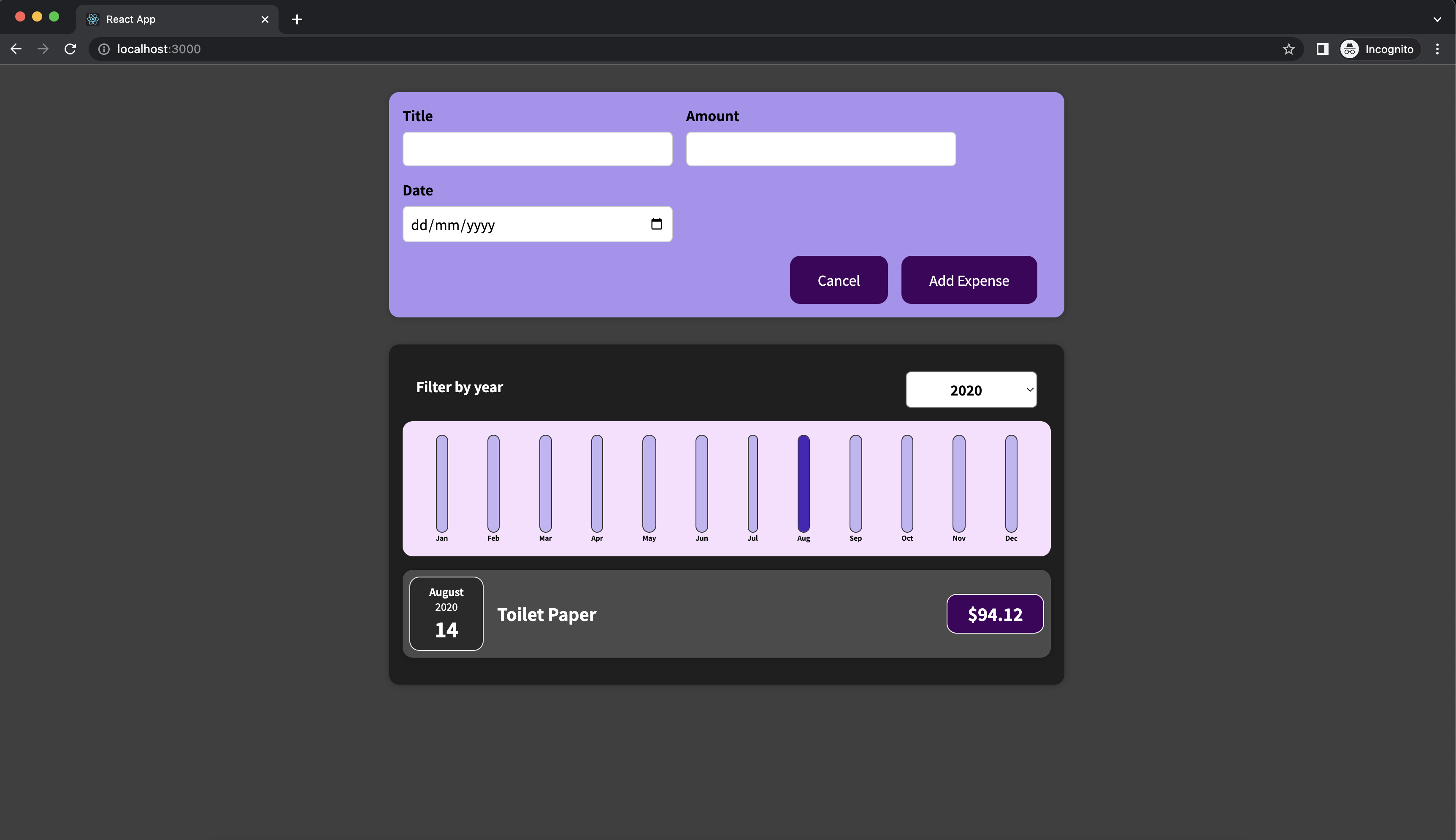 GitHub - MohamedElatroush/React-expenses-app: This is a expenses ...