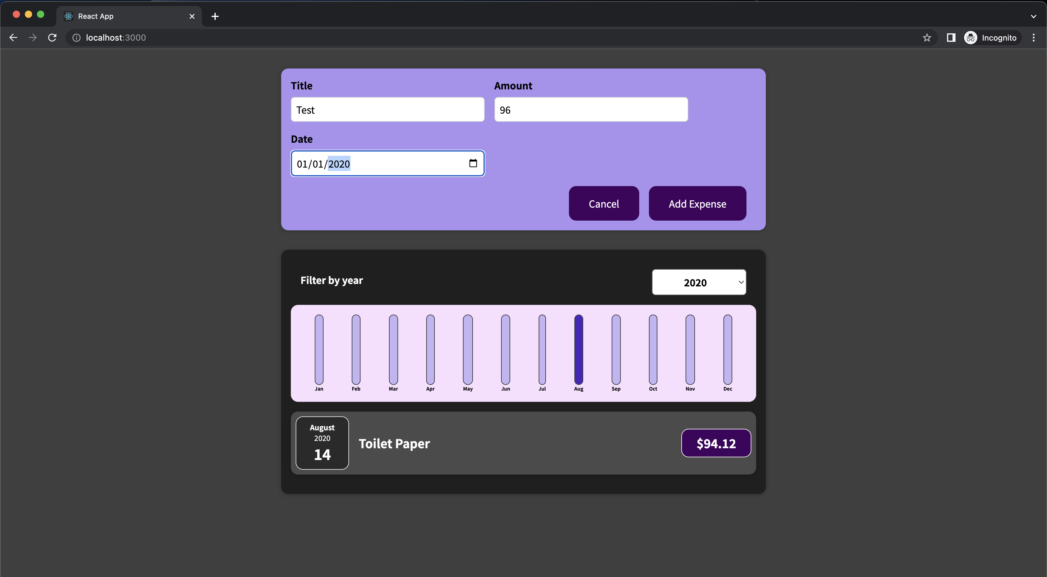 GitHub - MohamedElatroush/React-expenses-app: This is a expenses ...