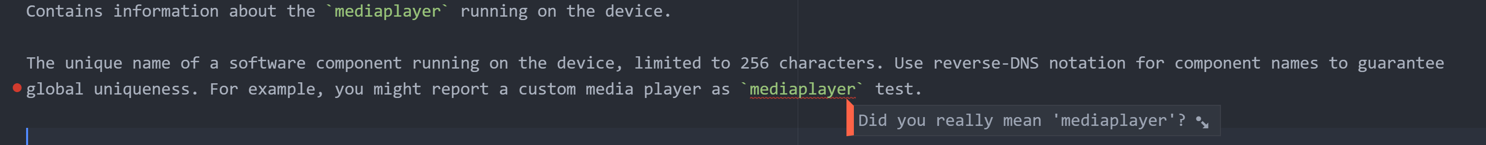 Spelling.yml bug -- false positive due to a preceding dash character ...