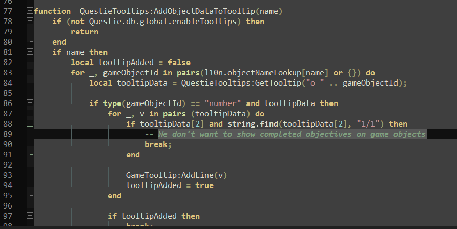 Object tooltips stop showing at certain values. · Issue #4924 · Questie/Questie · GitHub