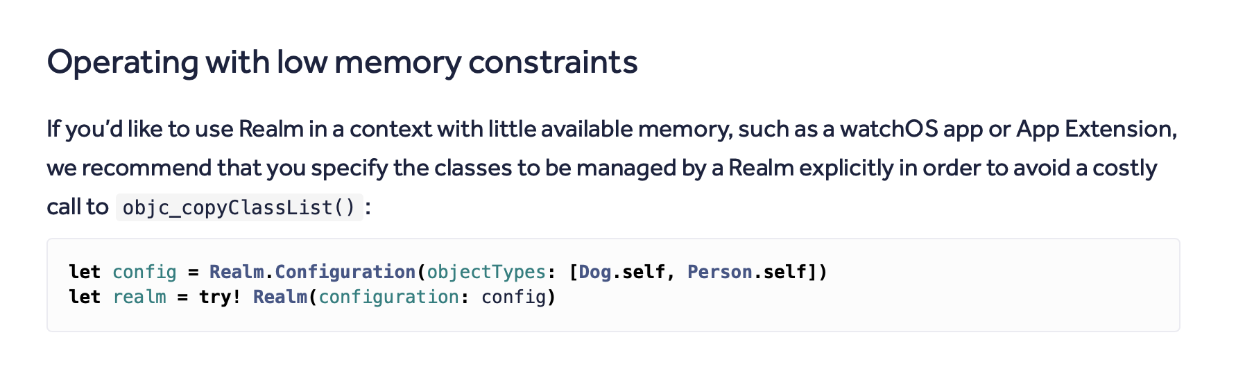 Custom Objecttypes Setup Causes Invalid Init Of Realm Instance · Issue