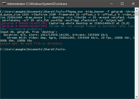 Ffmpeg Error · Issue 6244 · Sharexsharex · Github