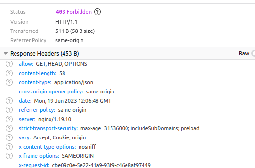 Firefox 112 can not load rack front/rear images - Authentication credentials were not provided ...