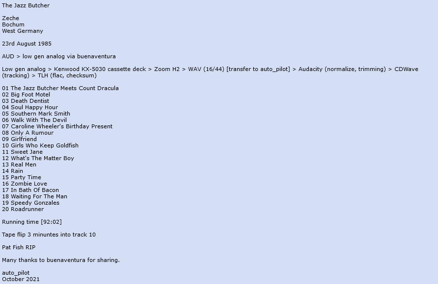 Bootlegs here: http://www.dimeadozen.org/index.php · Issue #40 · xpollen8/jazzbutcher.com · GitHub