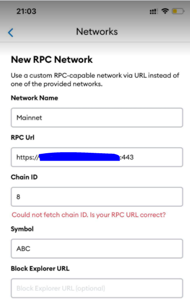 Error: Cannot fetch an chain id [ios] · Issue #2754 · MetaMask/metamask-mobile · GitHub