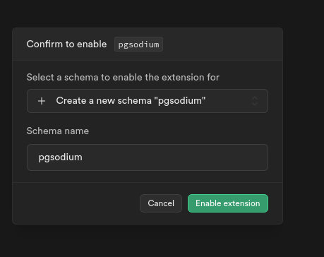 Failed to enable PGSODIUM Extension: function pgsodium.crypto_aead_det_decrypt(bytea, bytea ...