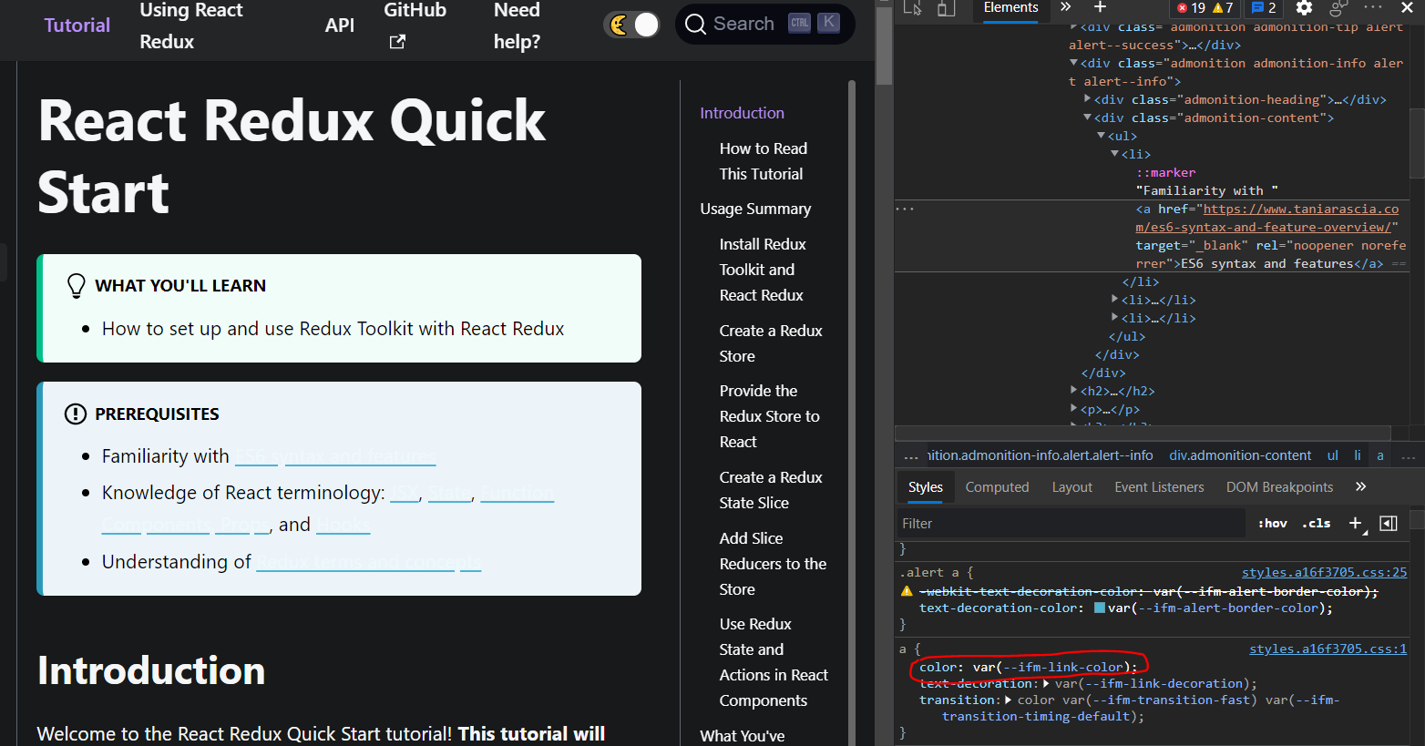 Link Visibility Issue In Dark Mode · Issue 1782 · Reduxjsreact Redux · Github 9379