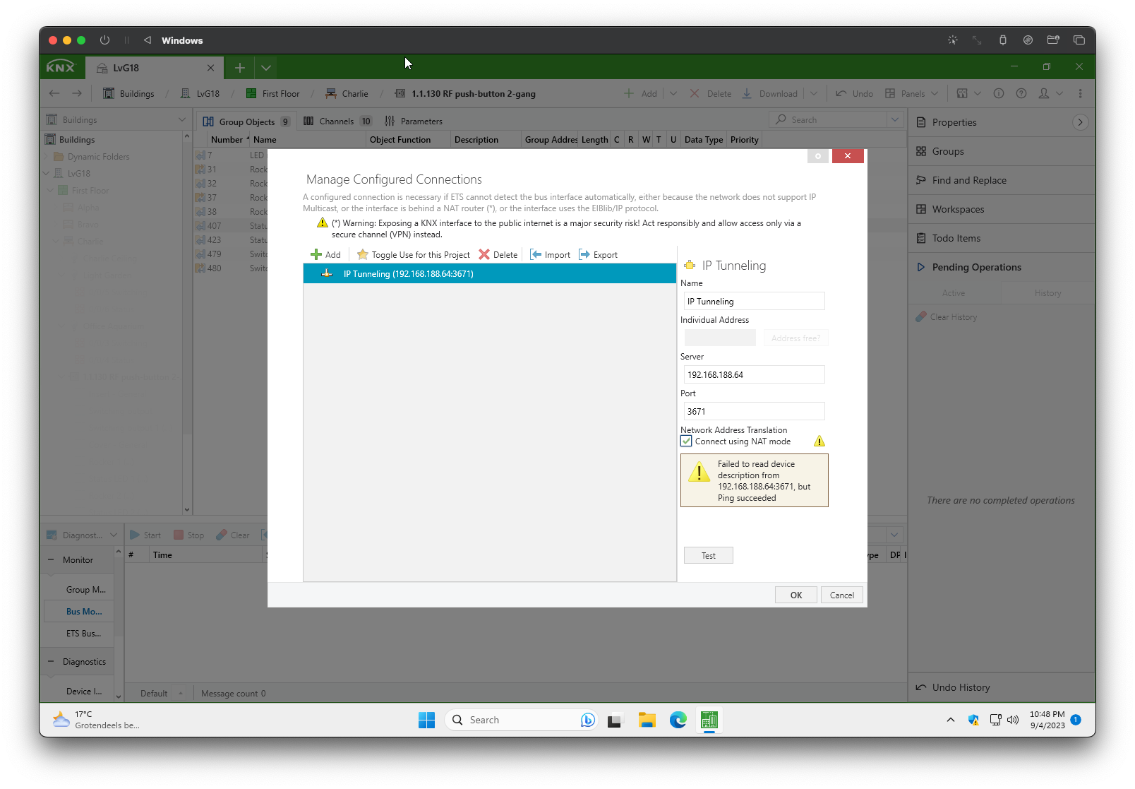 no property ID 82 in Device Object, wrong communication medium setting, and unknown service type ...