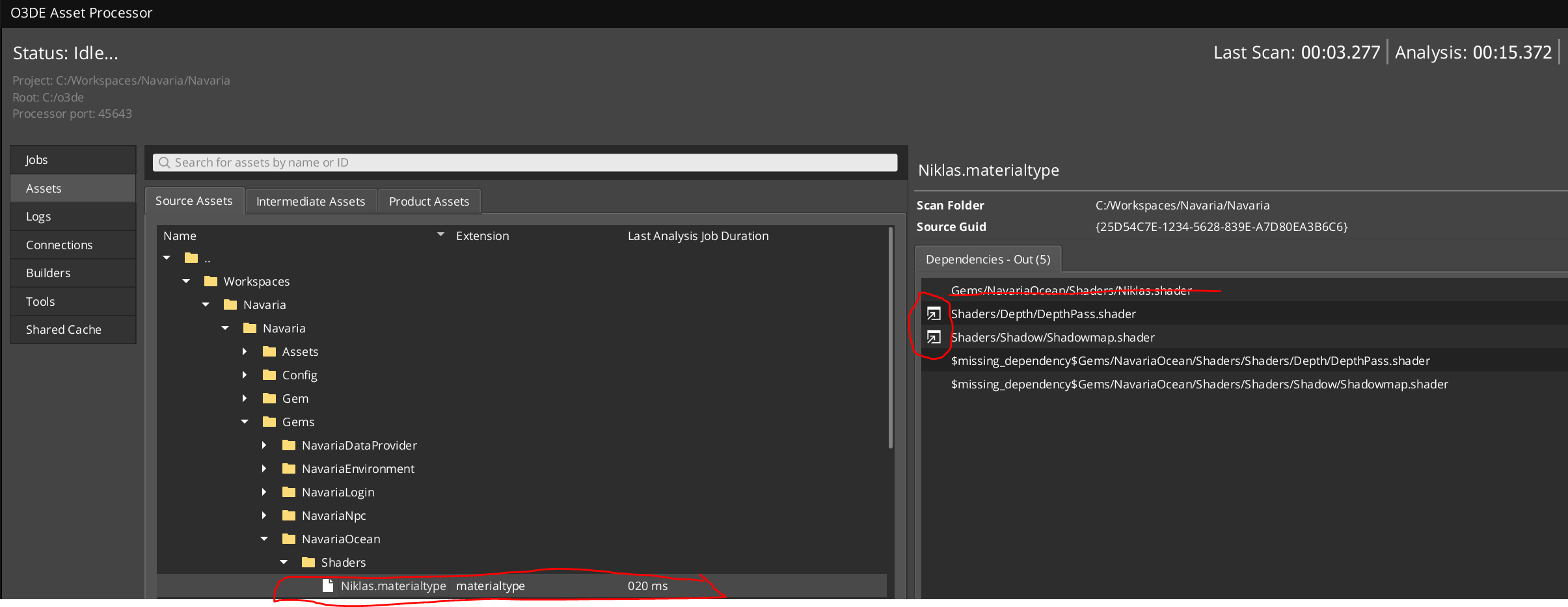 Shader File Not Found Error In Asset Processor · Issue 11893 · O3de