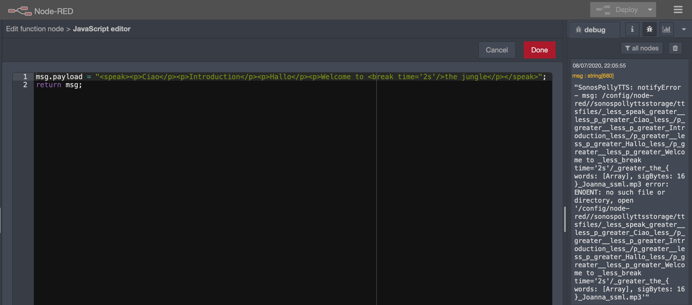 SSML Availability Question · Issue #44 · Supergiovane/node-red-contrib-sonospollytts · GitHub