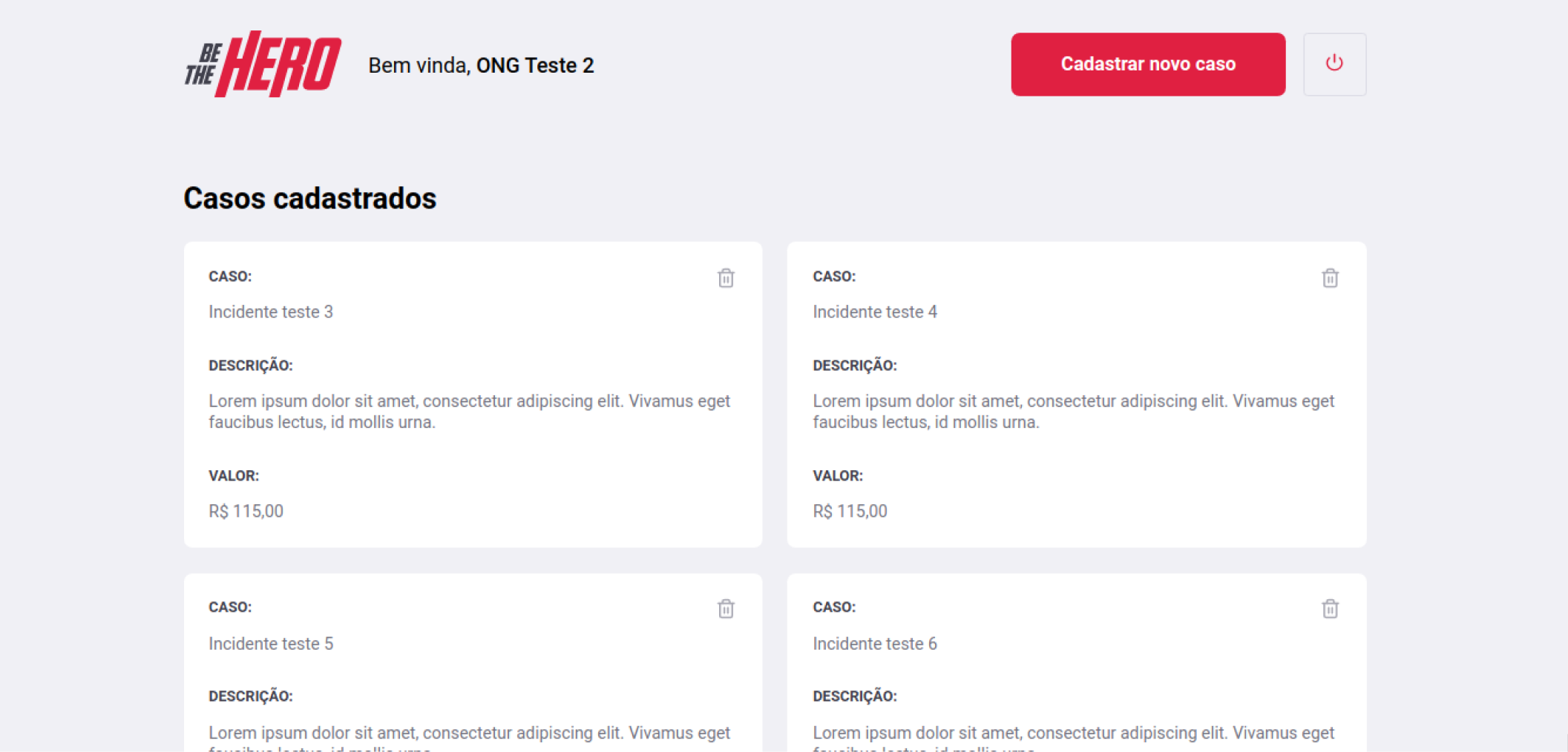 GitHub - rafaelnrabelo/BeTheHero: Projeto resultado da Semana Omnistack #11