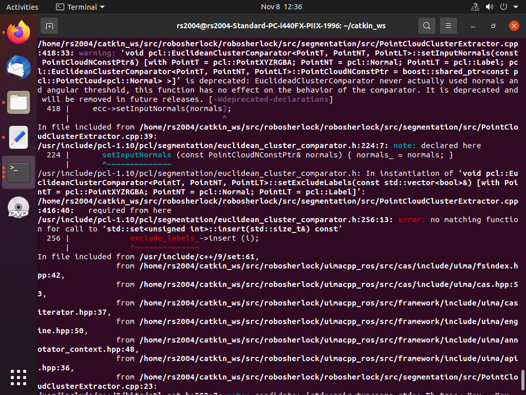 Compile Error Compilation Error In Pcl 110 Eucliedieanclustercomparatorh · Issue 5031 