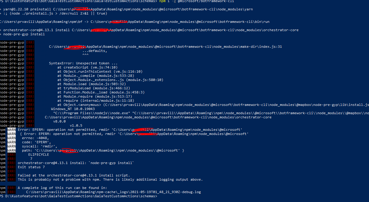 Issues With Update Schema Script · Issue 7862 · Microsoft Botframework Composer · Github
