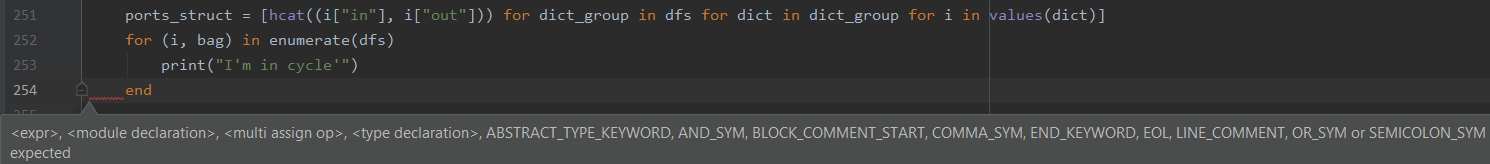 Failing to parse for loop in list comprehension · Issue #438 · JuliaEditorSupport/julia-intellij ...