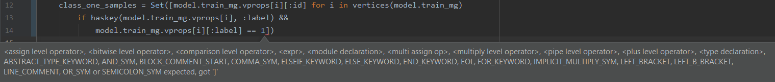 Failing to parse for loop in list comprehension · Issue #438 · JuliaEditorSupport/julia-intellij ...