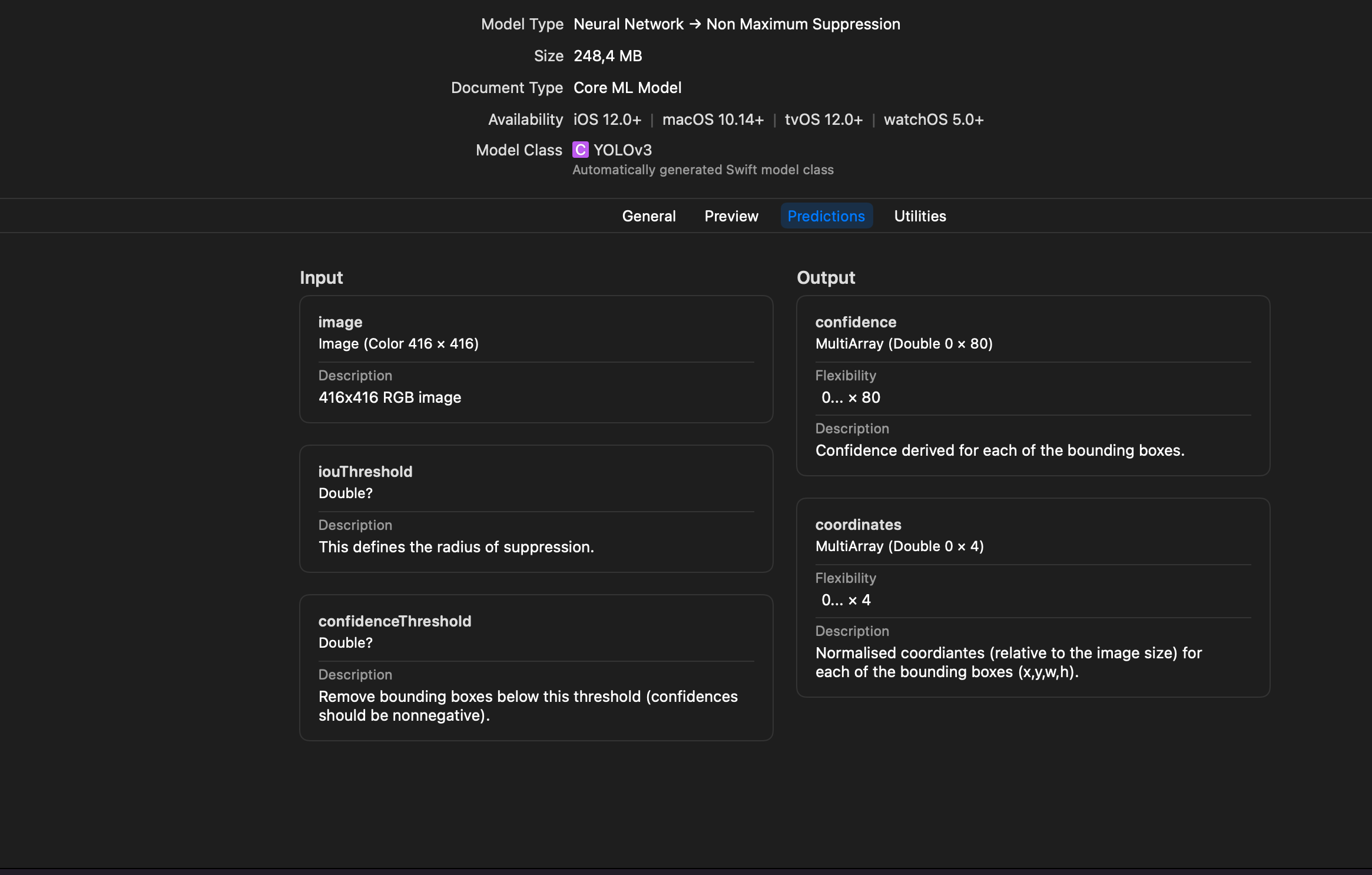 Exporting trained model to coreML missing metadata · Issue #7284 · ultralytics/yolov5 · GitHub