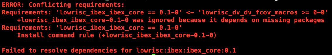 Fusesoc conflicting requirements · Issue #9631 · lowRISC/opentitan · GitHub