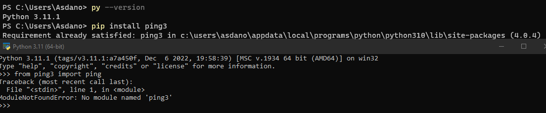 Dont work in 3.11.1 · Issue #65 · kyan001/ping3 · GitHub