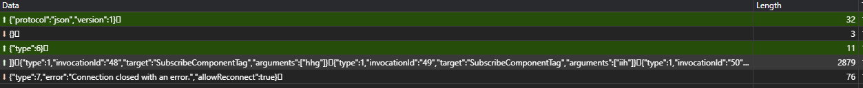 Signalr Json Error Seems To Cut Serialized Object From Net Core 32