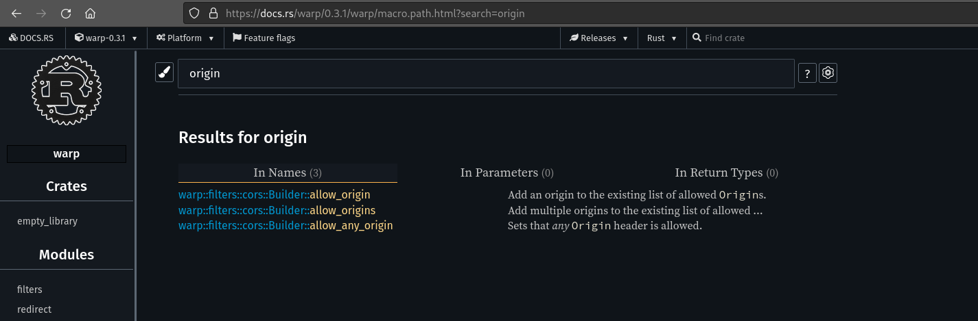 `Origin` and `IntoOrigin` are undocumented · Issue #886 · seanmonstar/warp · GitHub