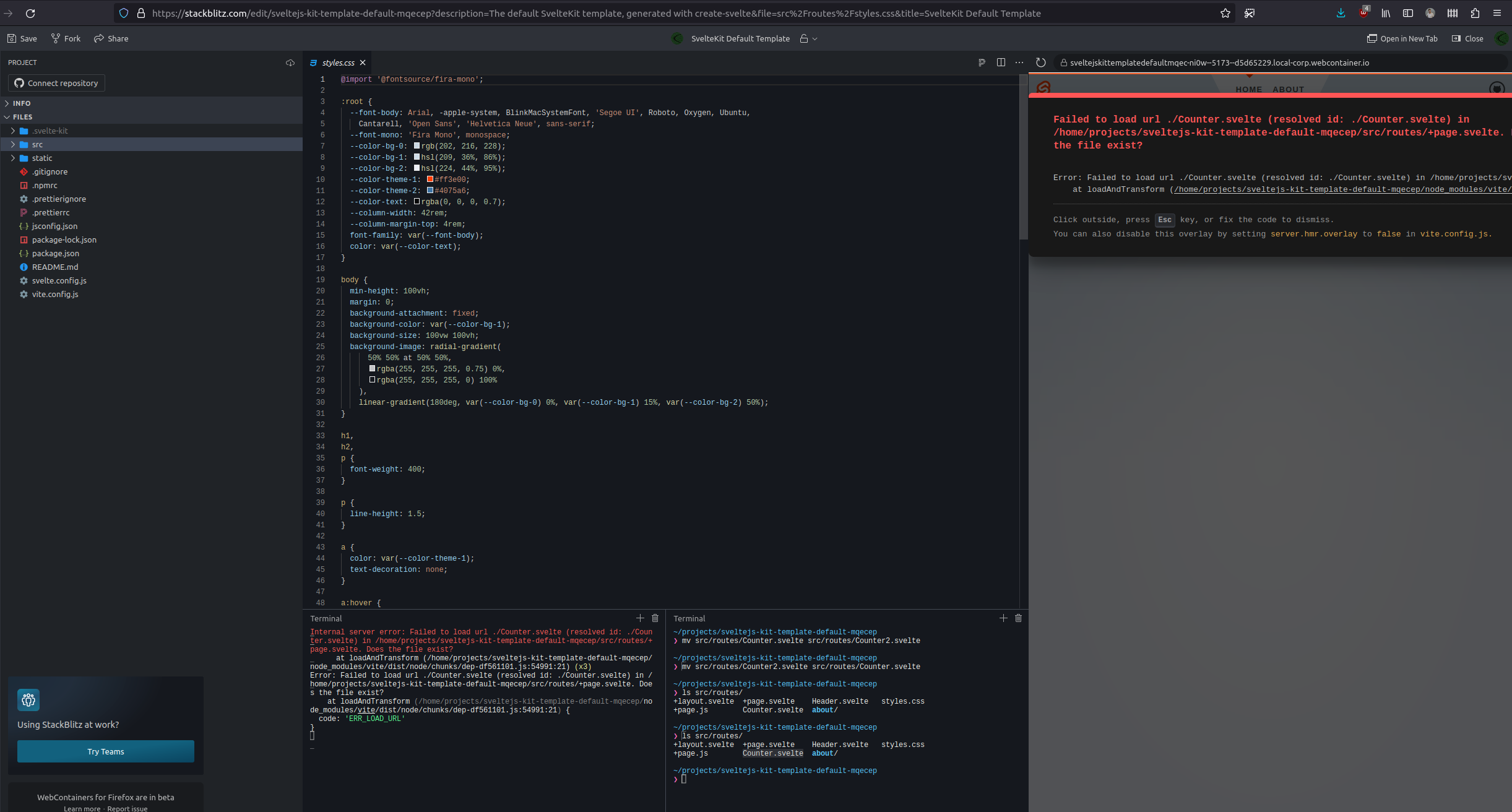 Deleting and recreating a file results in a persistent * Failed to load url* error · Issue ...