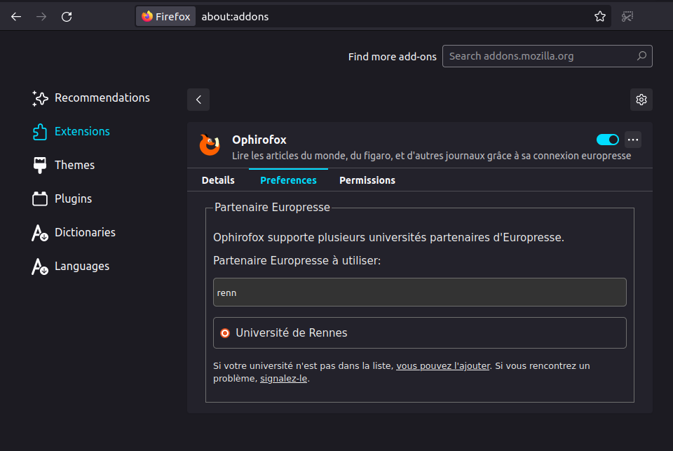 requête non enregistrée dans le passage à Europresse · Issue #103 · lovasoa/ophirofox · GitHub