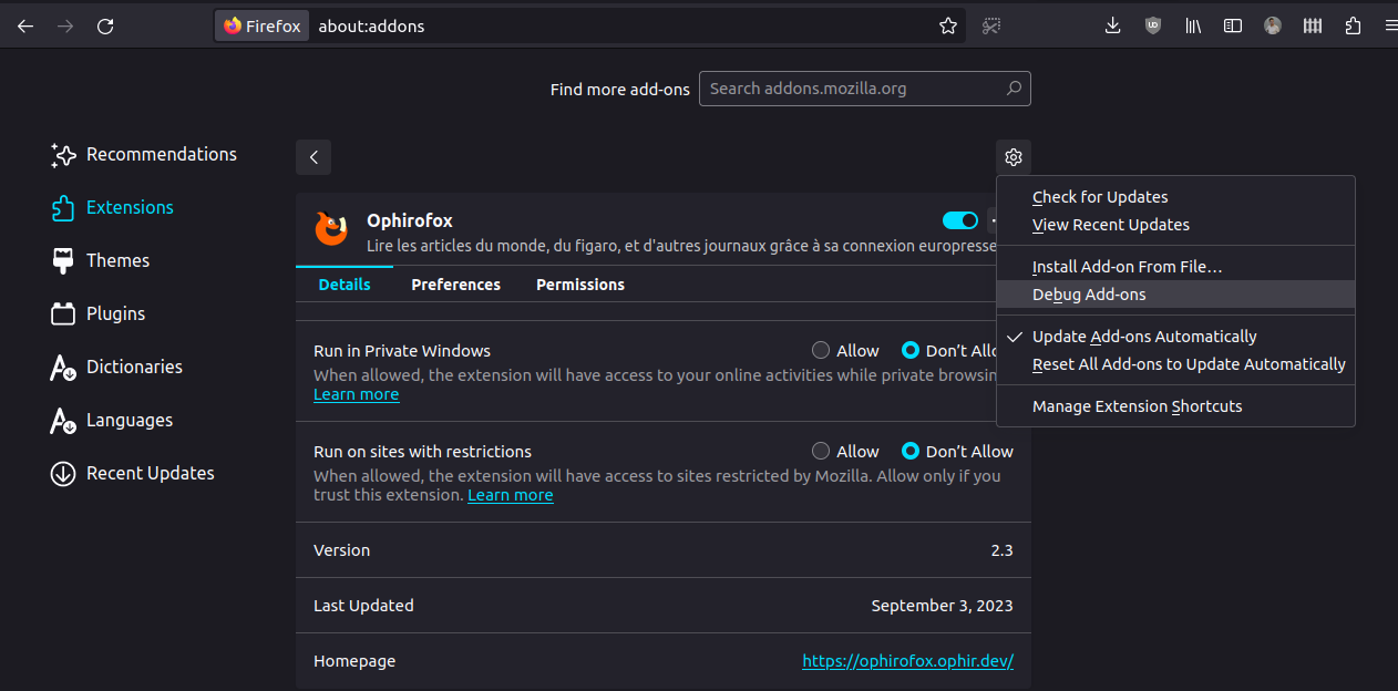 requête non enregistrée dans le passage à Europresse · Issue #103 · lovasoa/ophirofox · GitHub